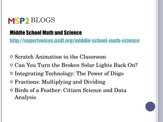 MSP2: Middles School Portal 2 Math & Science Pathways | PPT