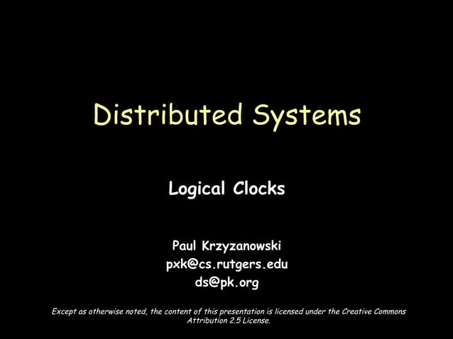 Logical Clocks Distributed Computing Ppt Programming Languages