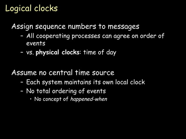 Logical Clocks Distributed Computing Ppt Programming Languages Computing