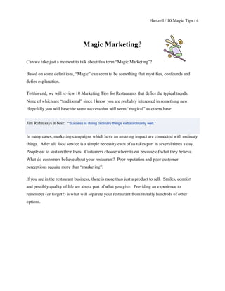 10 magic marketing tips for restaurants | PDF