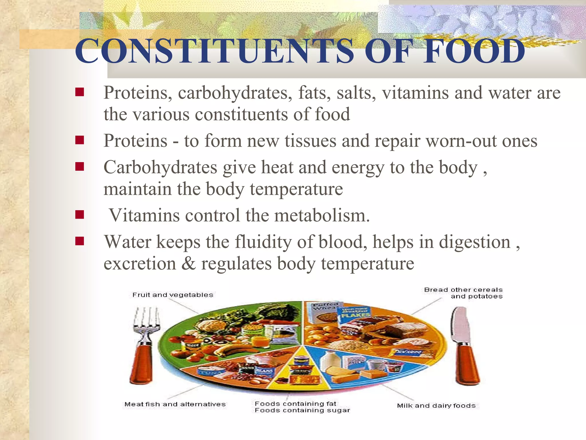 10. malnutrition n constituents of food | PPT | Nutrition | Healthy Living