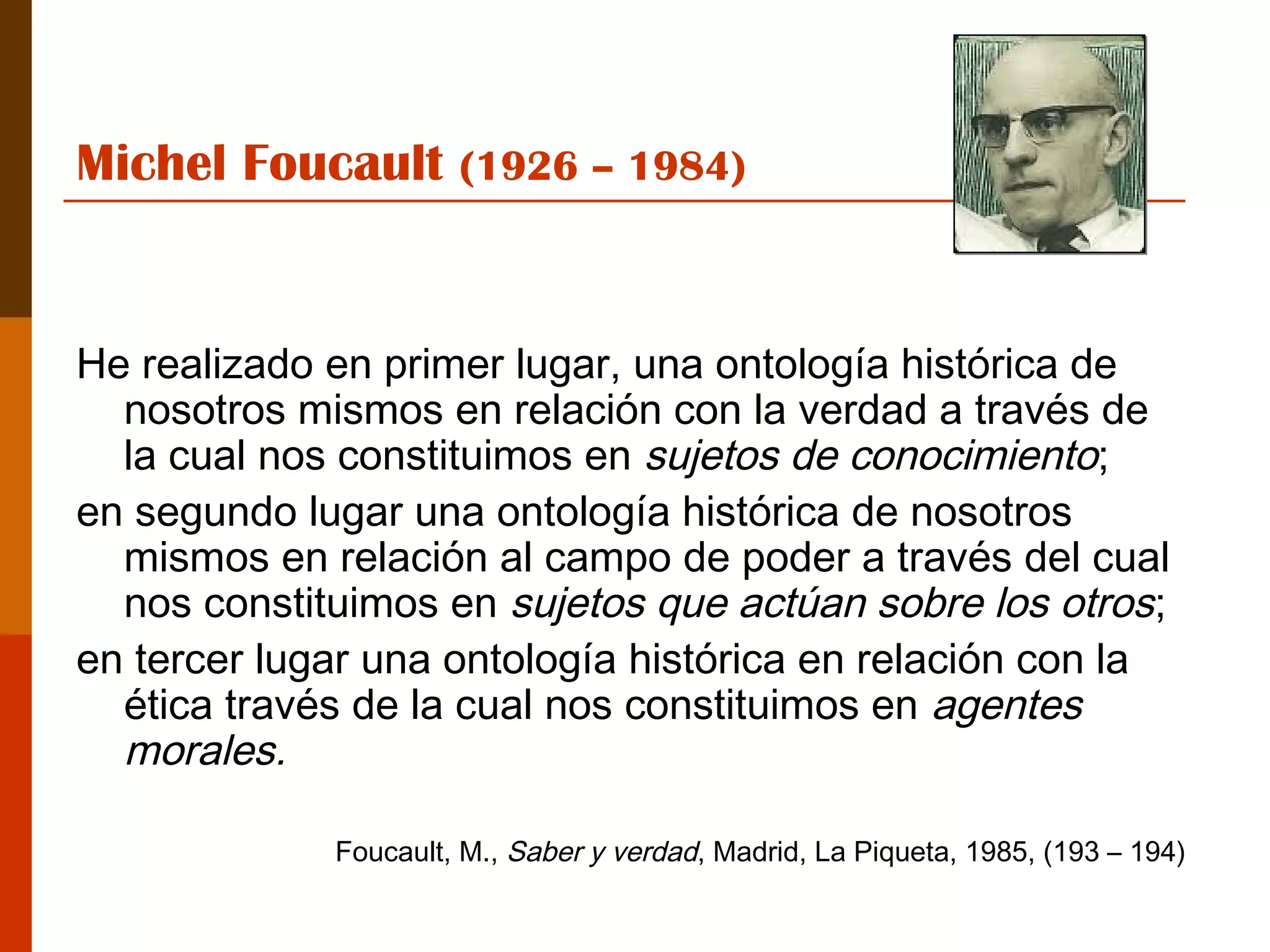 Michel Foucault y las Relaciones de Poder | PPT