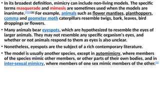 10-Mimicry Types and evolutionary importance.pptx