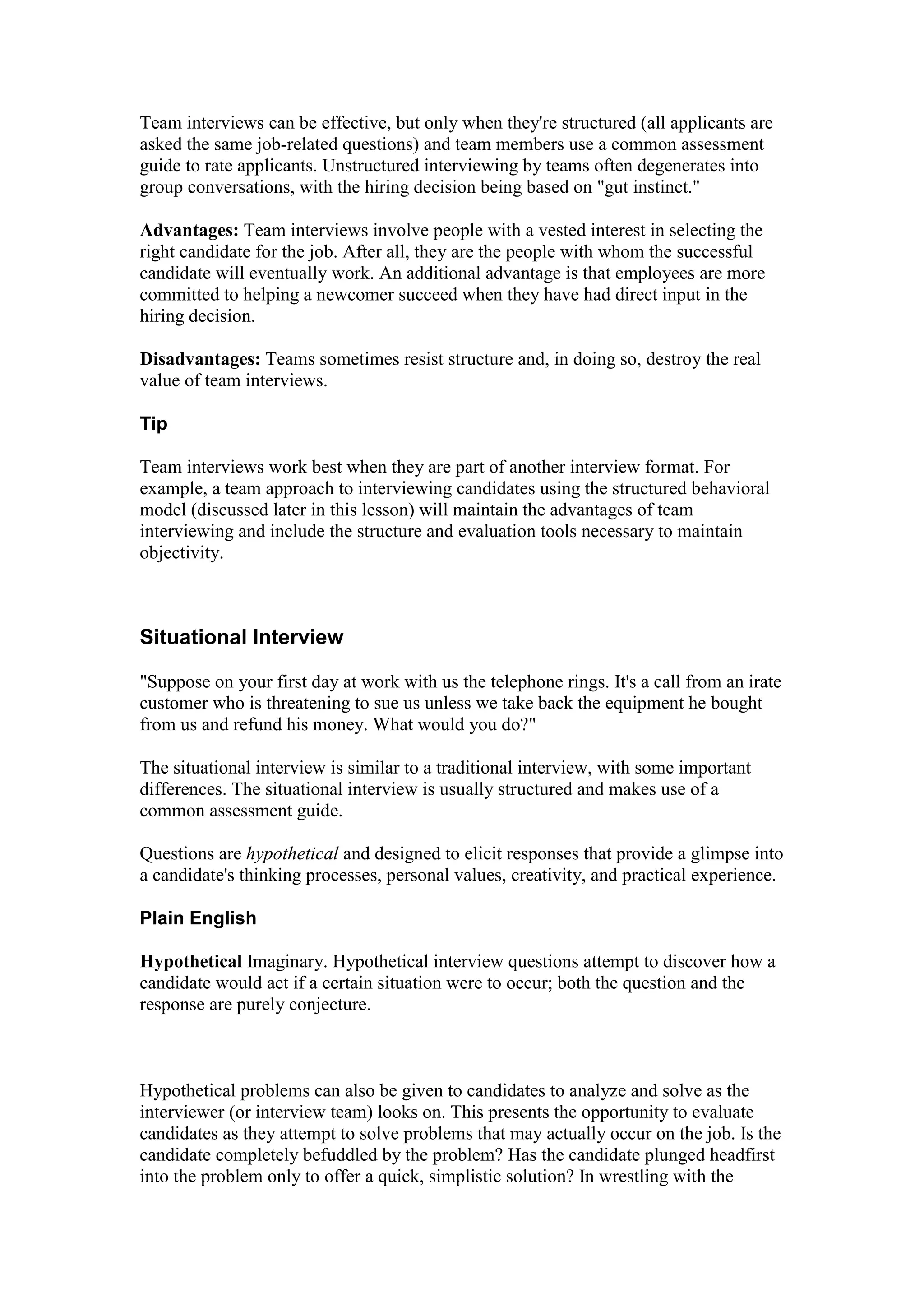 10 Minute Guide To Conducting A Job Interview | PDF