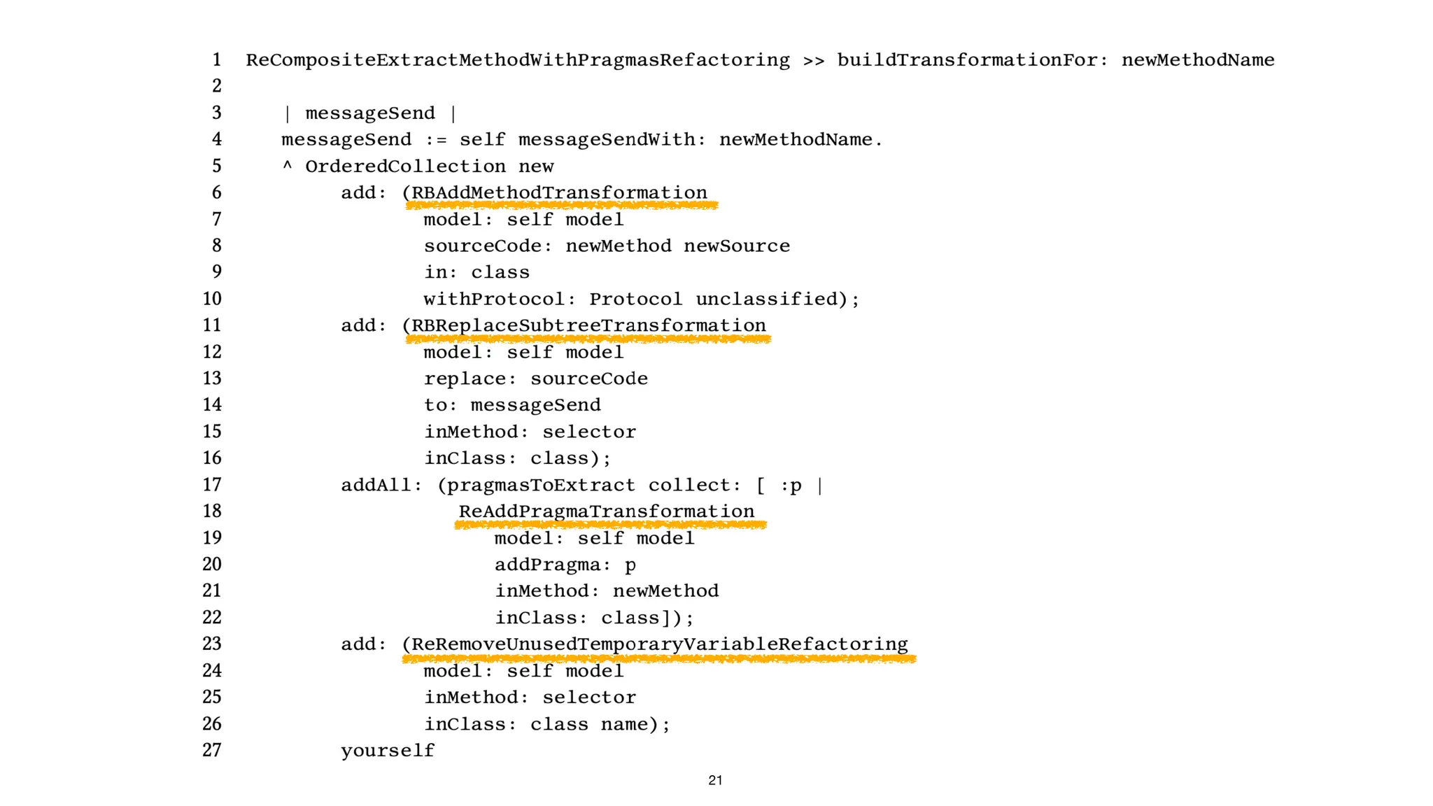 Modular and Extensible Extract Method. Talk from ESUG 2024 | PPT