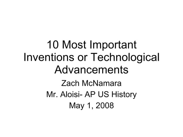 10 Most Important Inventions 2 | PPT