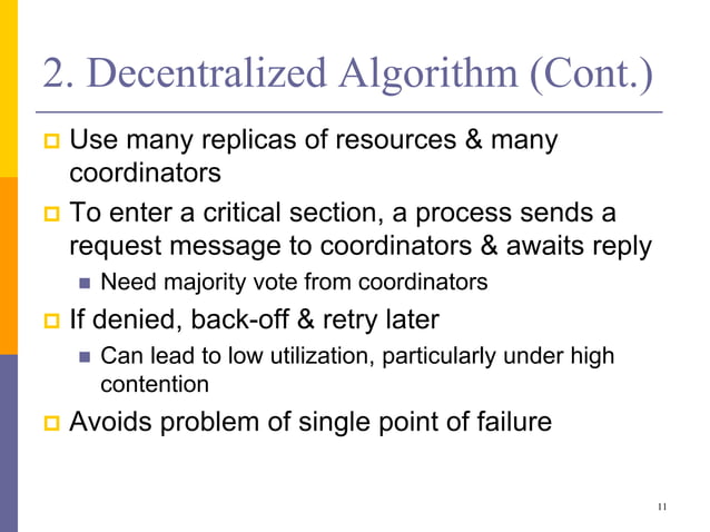 Mutual Exclusion in Distributed Memory Systems | PPTX