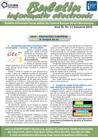 Newsletter Europe Direct Maramures Ianuarie 2010 | PDF