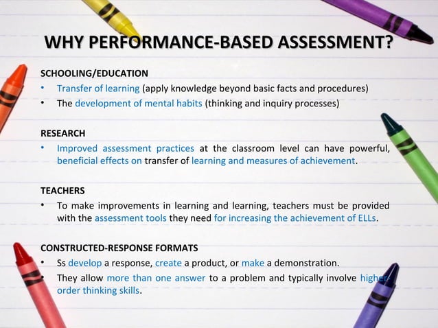 Performance-based assessment | PPT | Standardized Testing | Educational ...