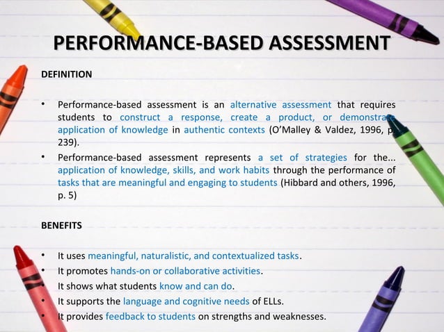 Performance-based assessment | PPT | Standardized Testing | Educational ...