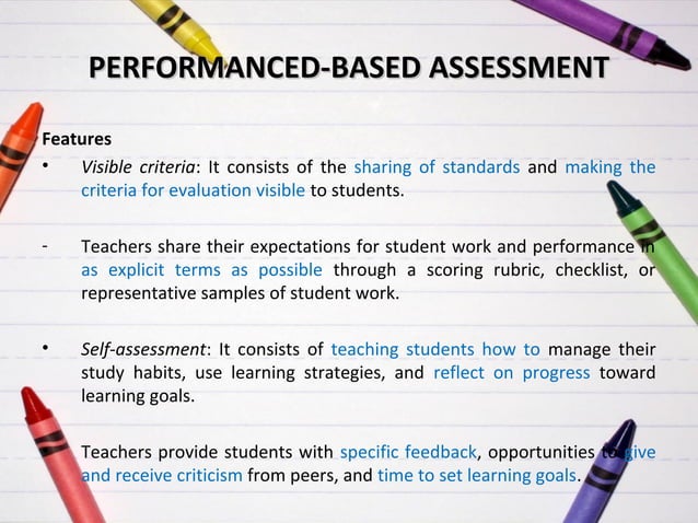 Performance-based assessment | PPT | Standardized Testing | Educational ...