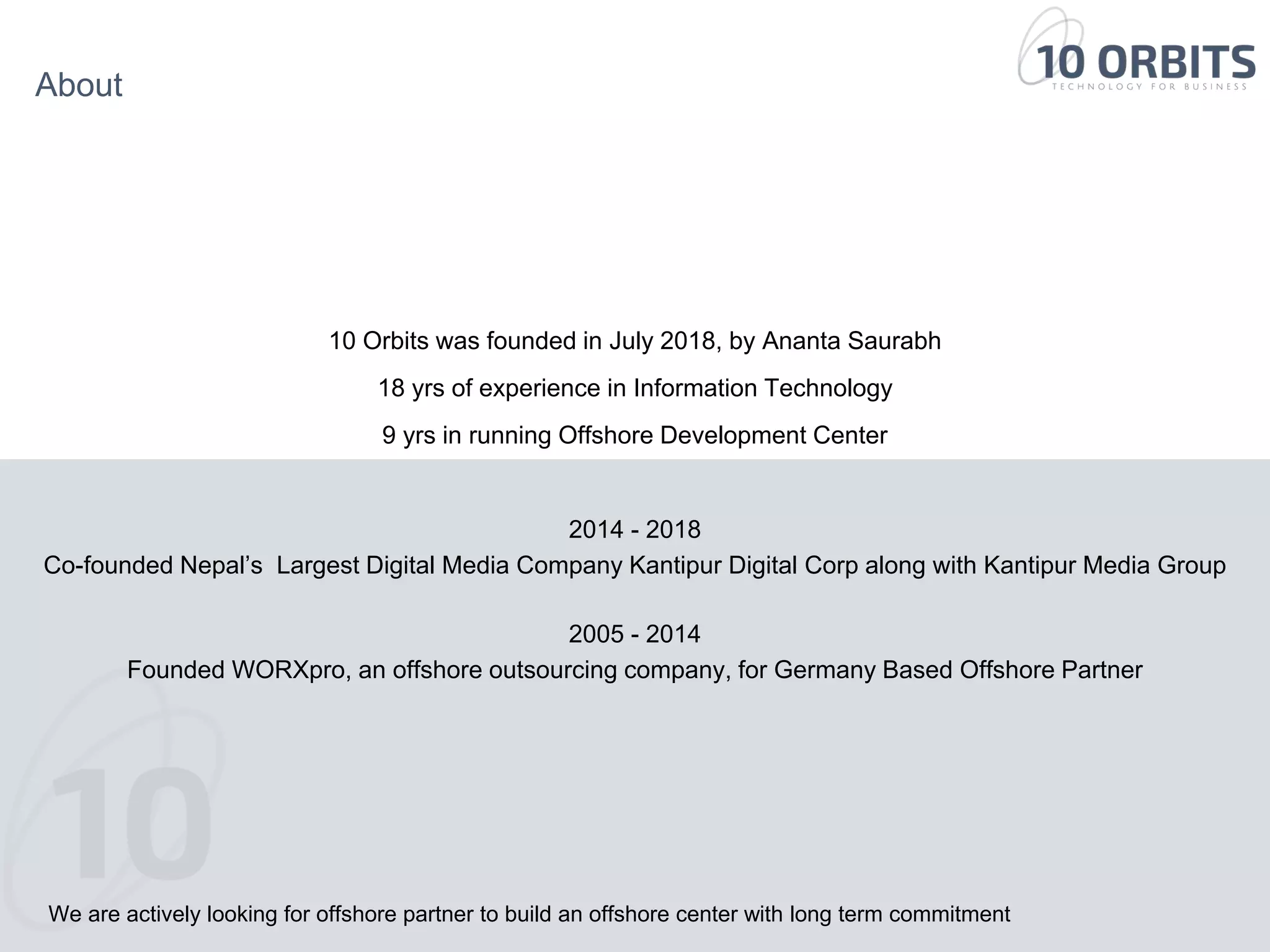 10 Orbits- Introduction and Integration with offshore team | PPT | Free Download