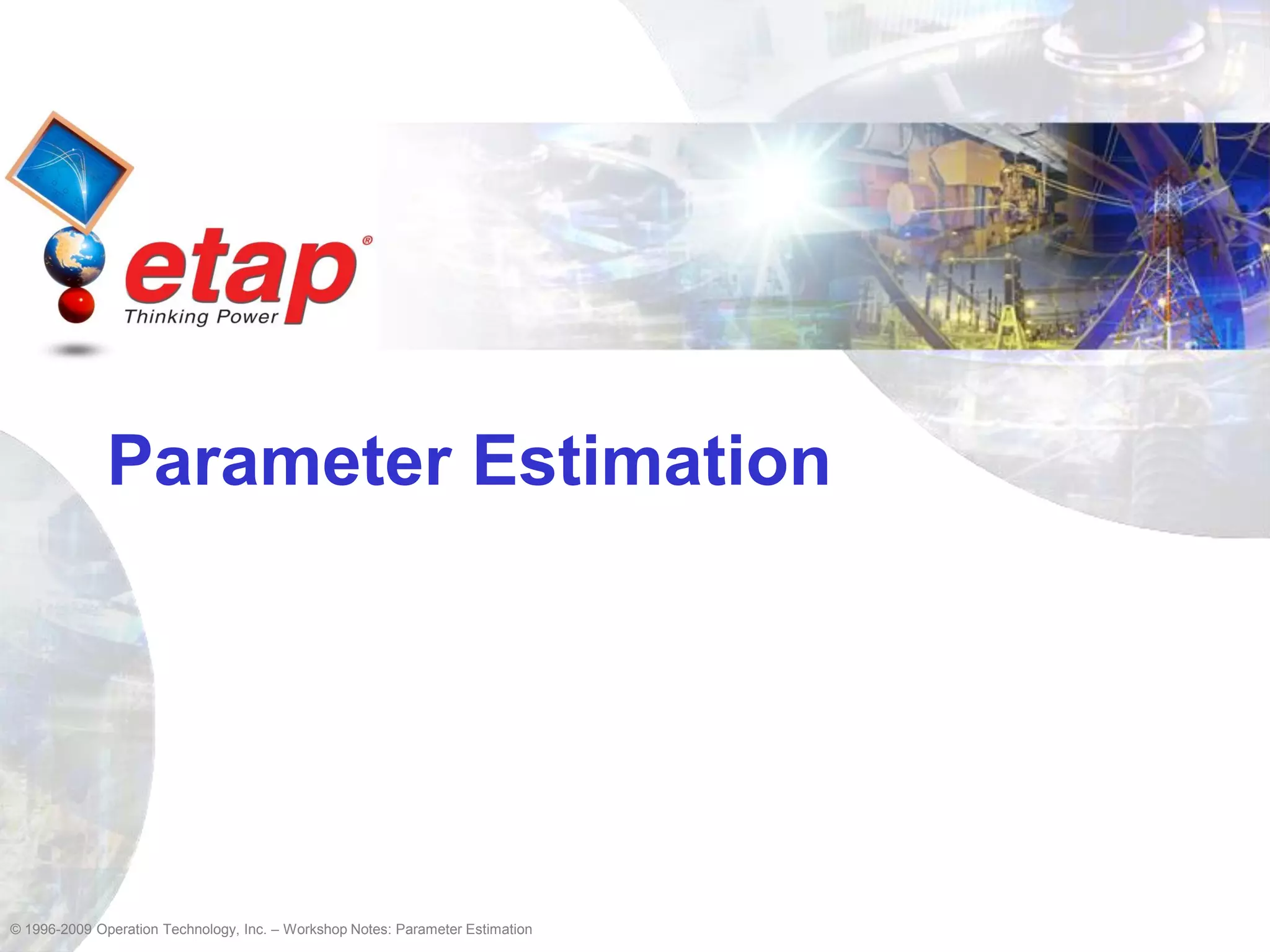 ETAP - parameter estimation | PDF