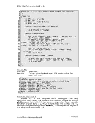 10 pemrograman berorientasi objek di php | PDF