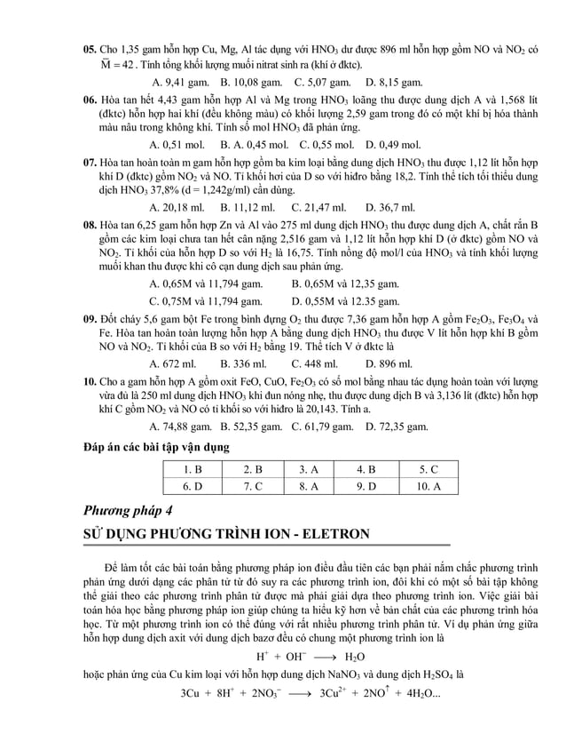 10 phuong-phap-giai-nhanh-bai-tap-trac-nghiem-hoa-hoc | PDF