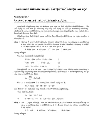 10 phuong-phap-giai-nhanh-bai-tap-trac-nghiem-hoa-hoc | PDF