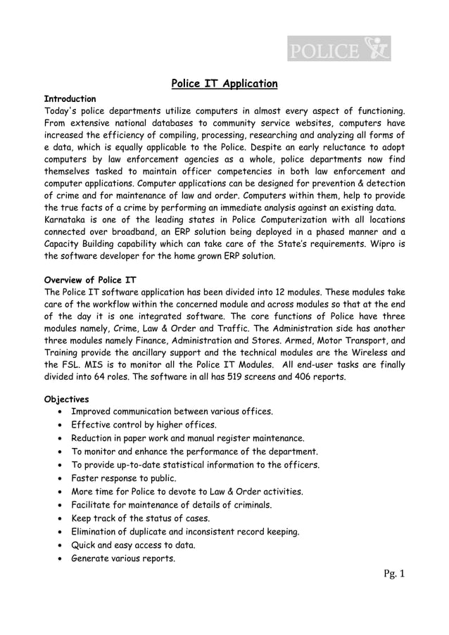 Police IT Application | PDF