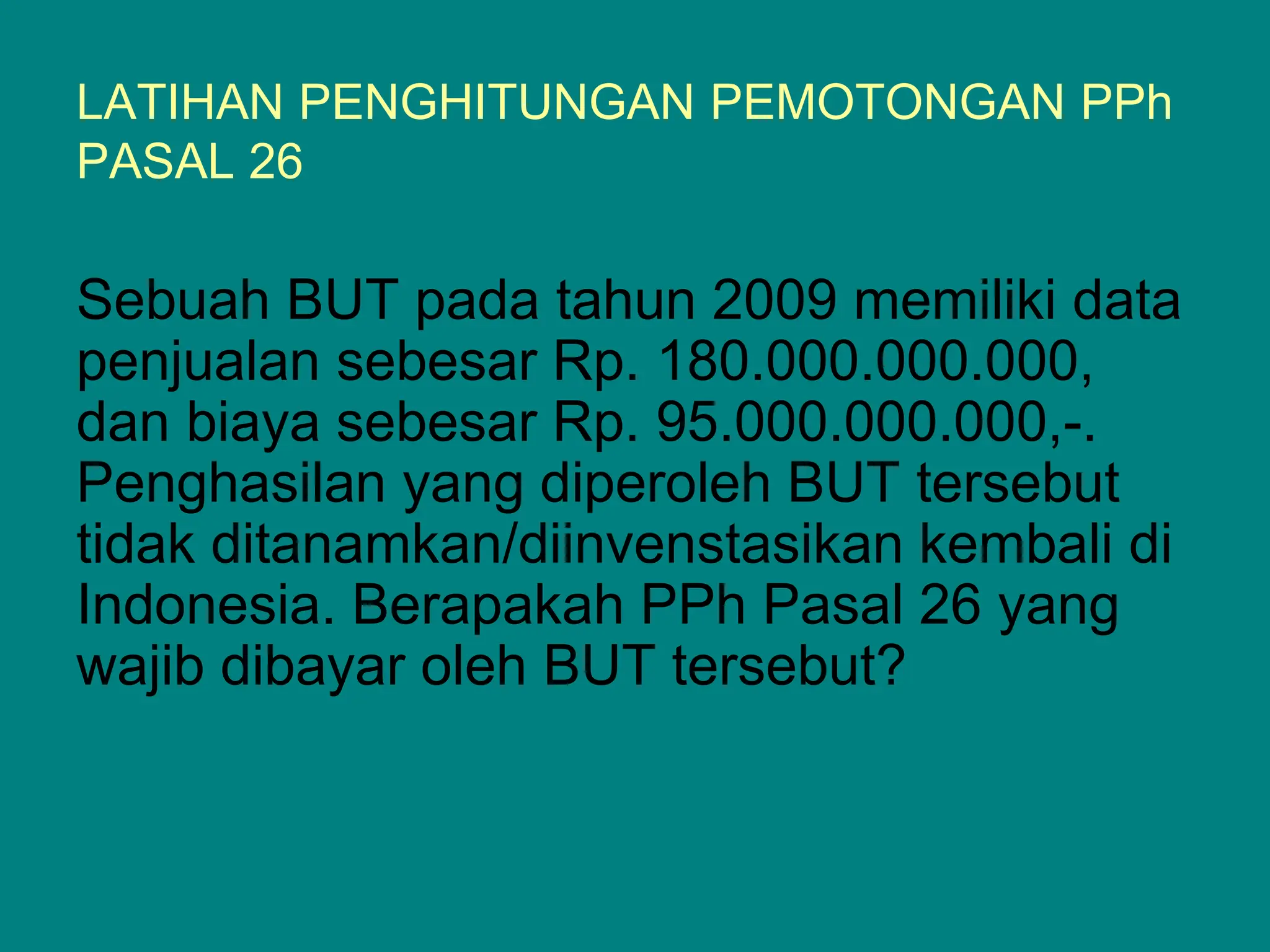 Pajak Penghasilan PPh Pasal 26 Pertemuan ke | PPTX