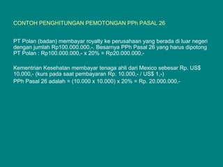Pajak Penghasilan PPh Pasal 26 Pertemuan ke | PPTX