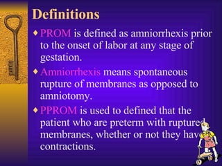 10.Preterm Rupture Of The Membranes | PPT | Pregnancy | Reproductive Health