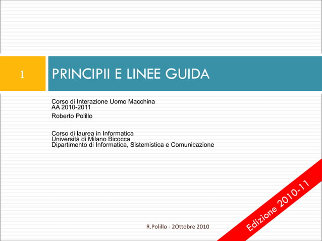 10. Principi e linee guida | PPT
