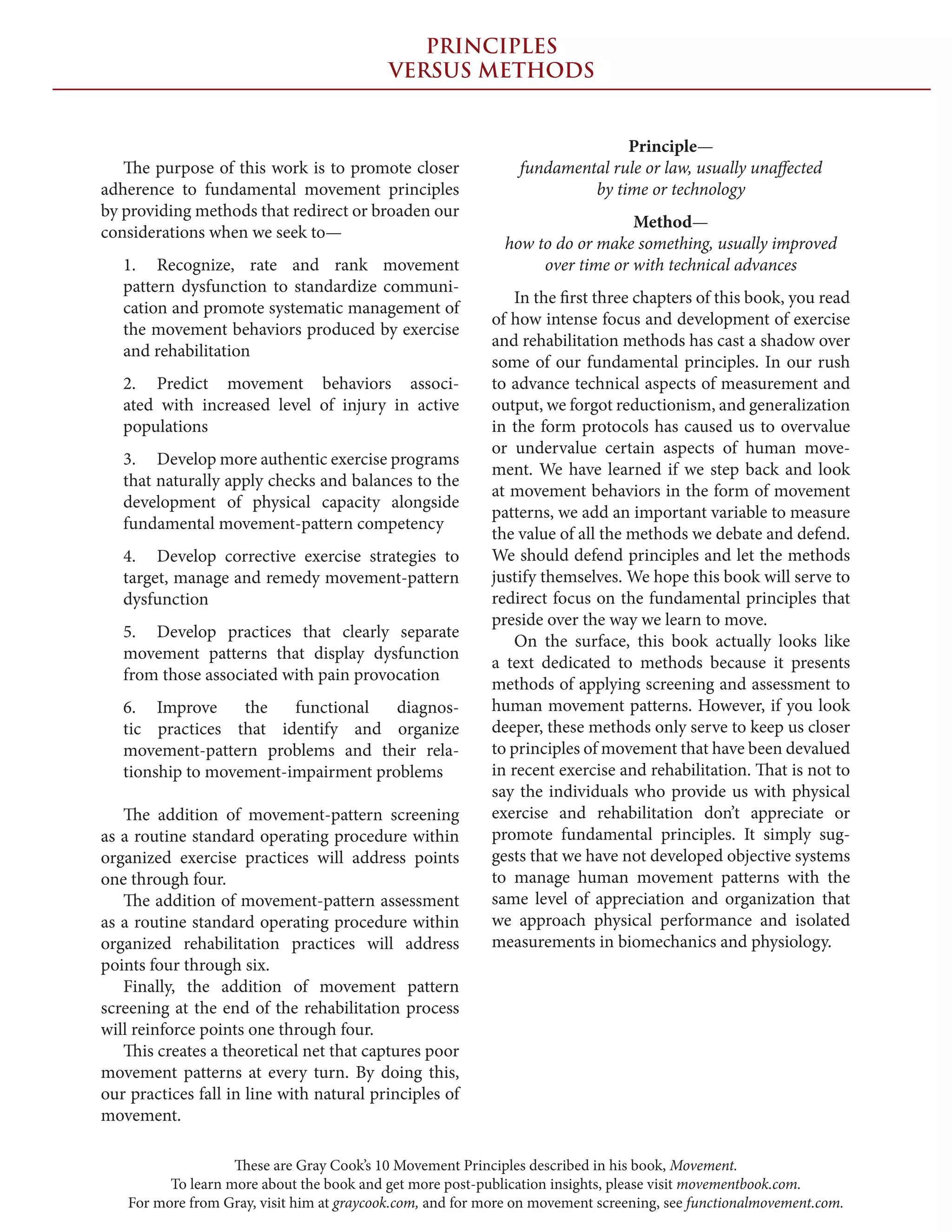 10 principles FMS | PDF