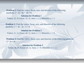 problems on parabola | PPT