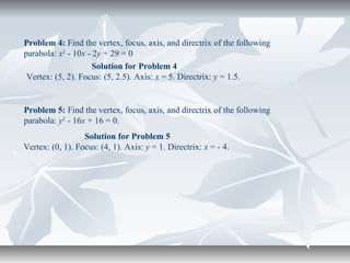 problems on parabola | PPT