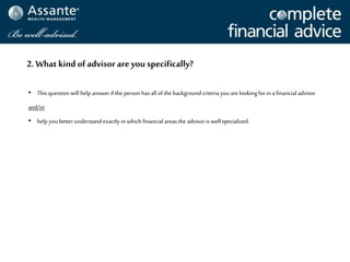 10 questions to ask for a financial advisor before selecting them as ...