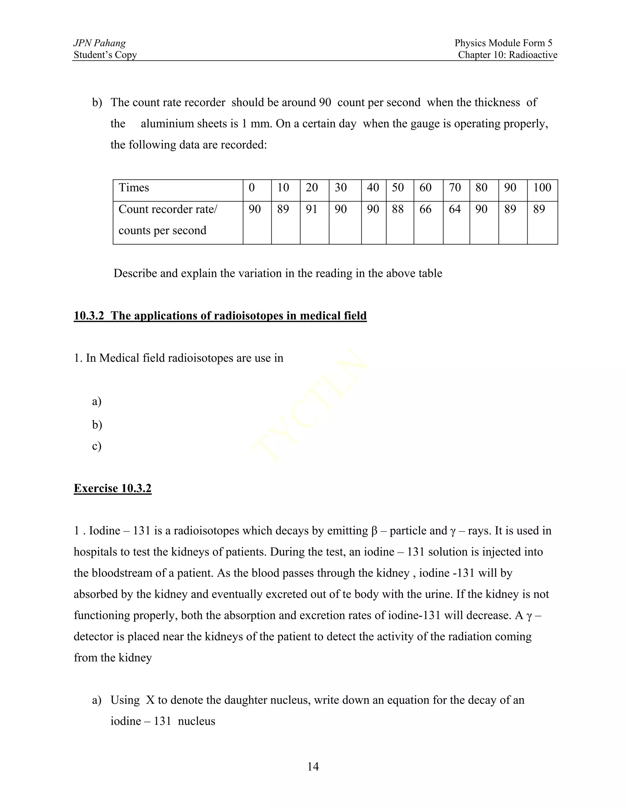 SPM PHYSICS FORM 5 radioactivity | PDF