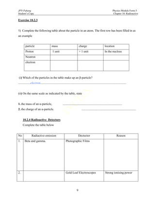 SPM PHYSICS FORM 5 radioactivity | PDF