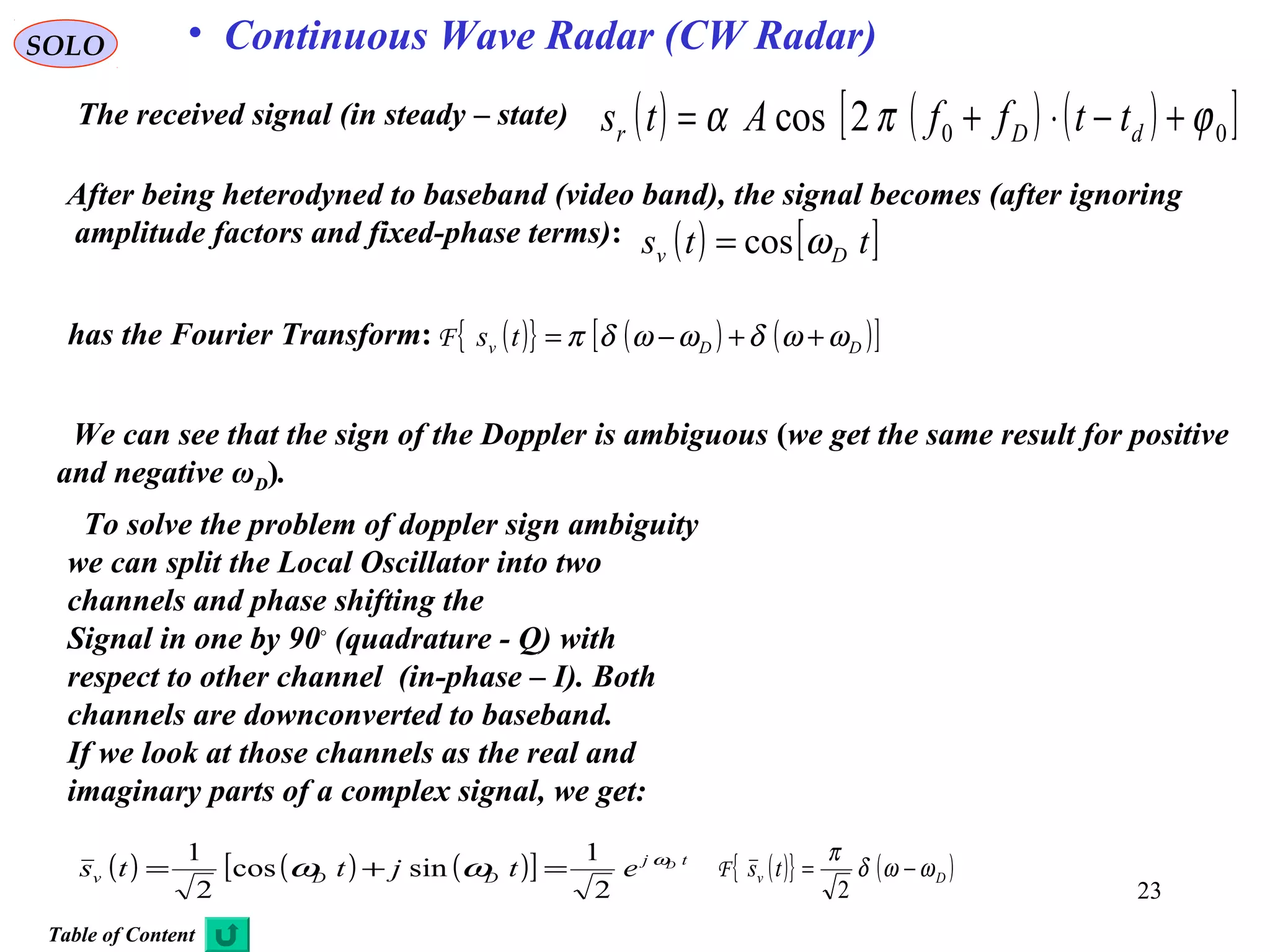 10 range and doppler measurements in radar systems | PPT