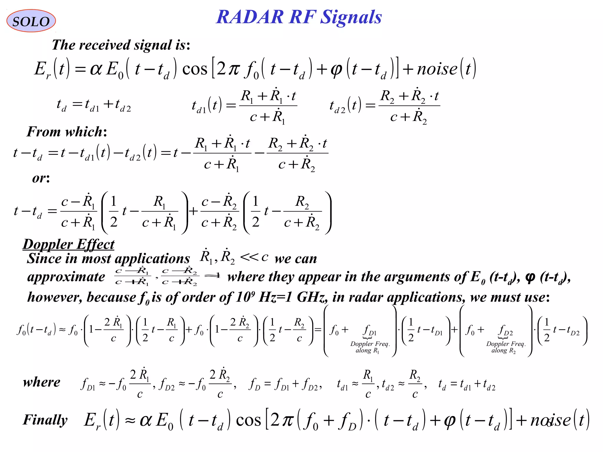 10 range and doppler measurements in radar systems | PPT
