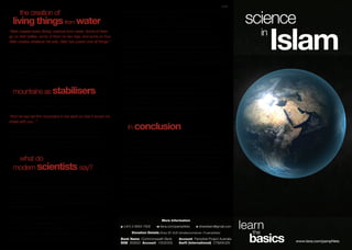 Islam and Science pamphlet | PDF | Islam | Religion & Spirituality