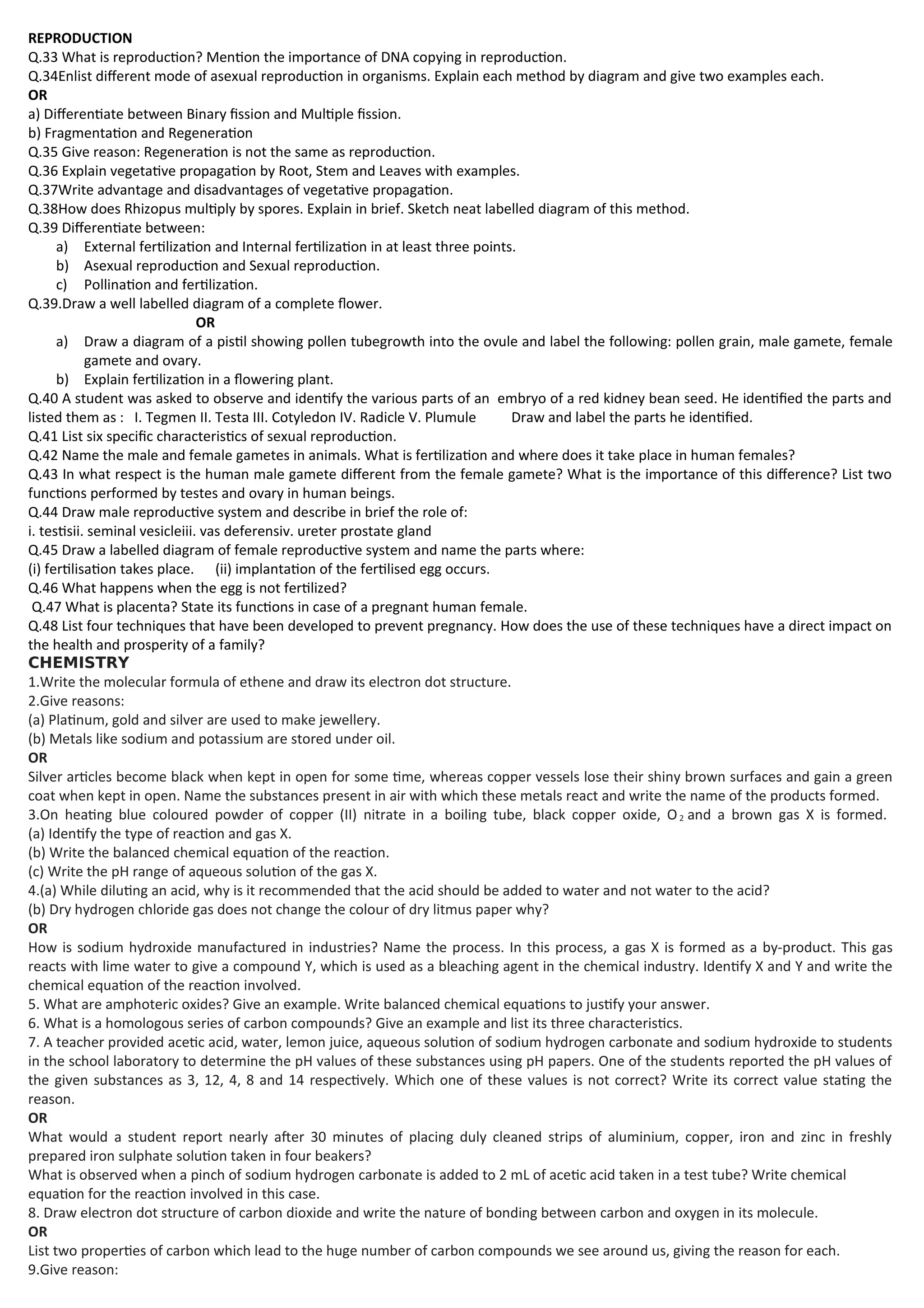Science-Question-Bank for the class 10th students | PDF