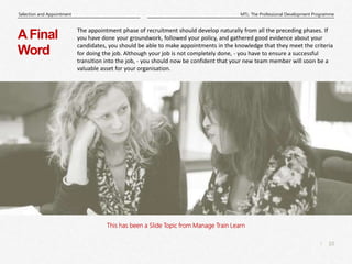 Selection and Appointment | PPTX | Resume Writing and Advice | Job Search