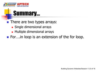 10. session 10 loops and arrays | PPTX | Web Development | Internet