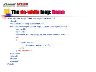10. session 10 loops and arrays | PPTX | Web Development | Internet