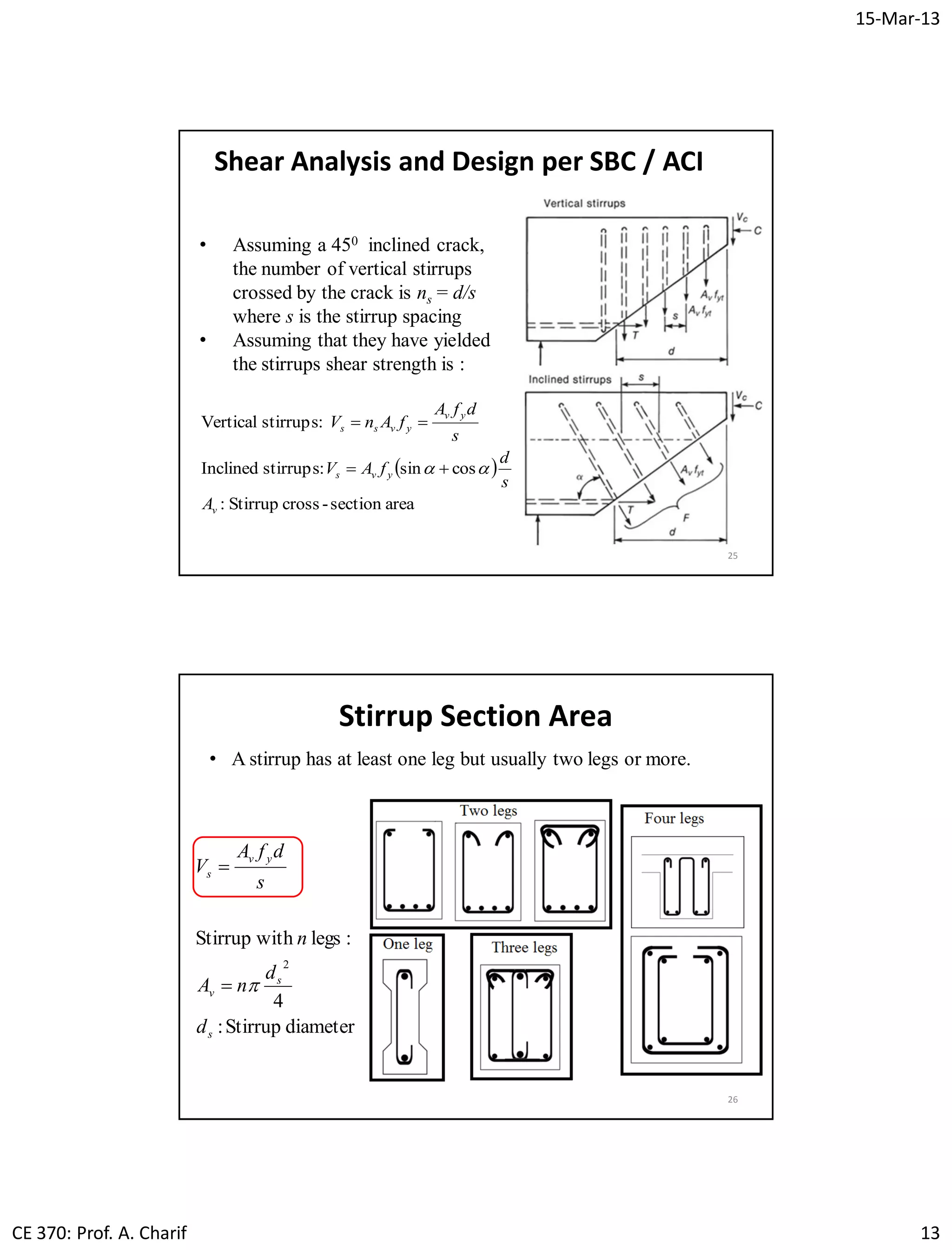 Lec09 Shear in RC Beams (Reinforced Concrete Design I & Prof ...