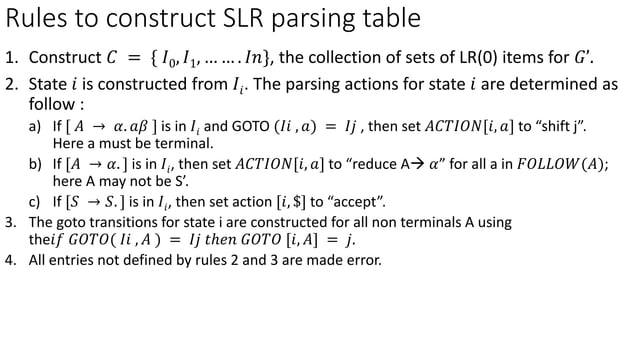 10-SLR parser practice problems-02-06-2023.pptx | Programming Languages | Computing