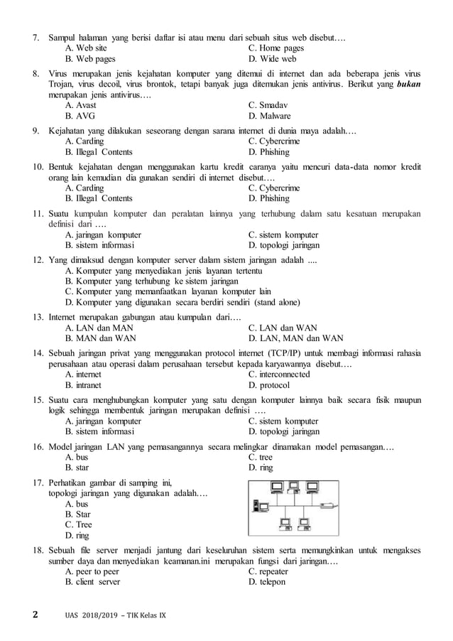 soal uas tik 9 k2006 | PDF