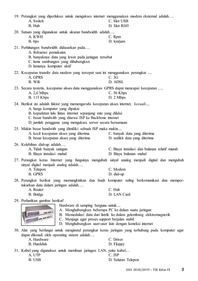 soal uas tik 9 k2006 | PDF