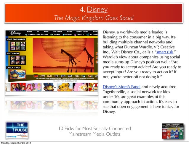 10 Socially Connected Mainstream Media Outlets | PPT