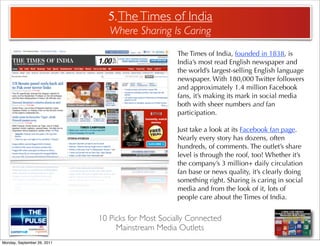 10 Socially Connected Mainstream Media Outlets | PPT