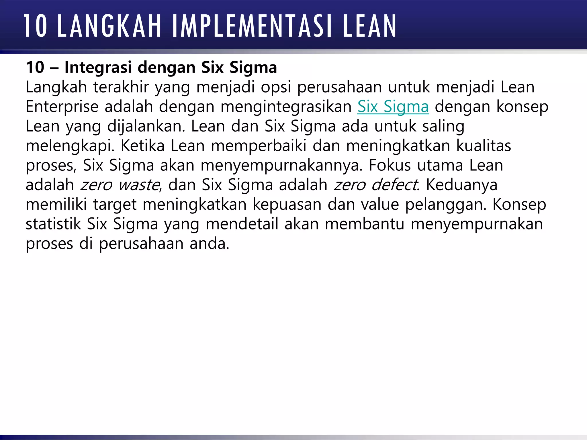 10 Langkah implementasi lean | PDF