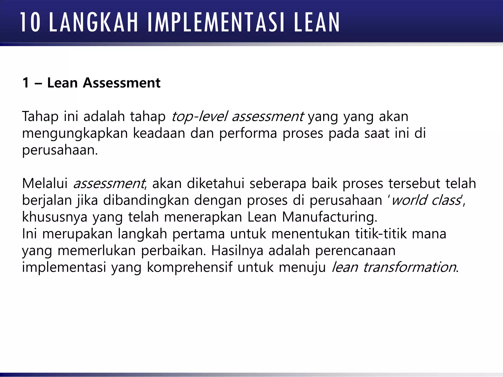 10 Langkah implementasi lean | PDF