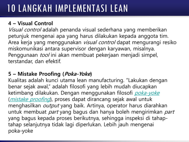 10 Langkah implementasi lean | PDF
