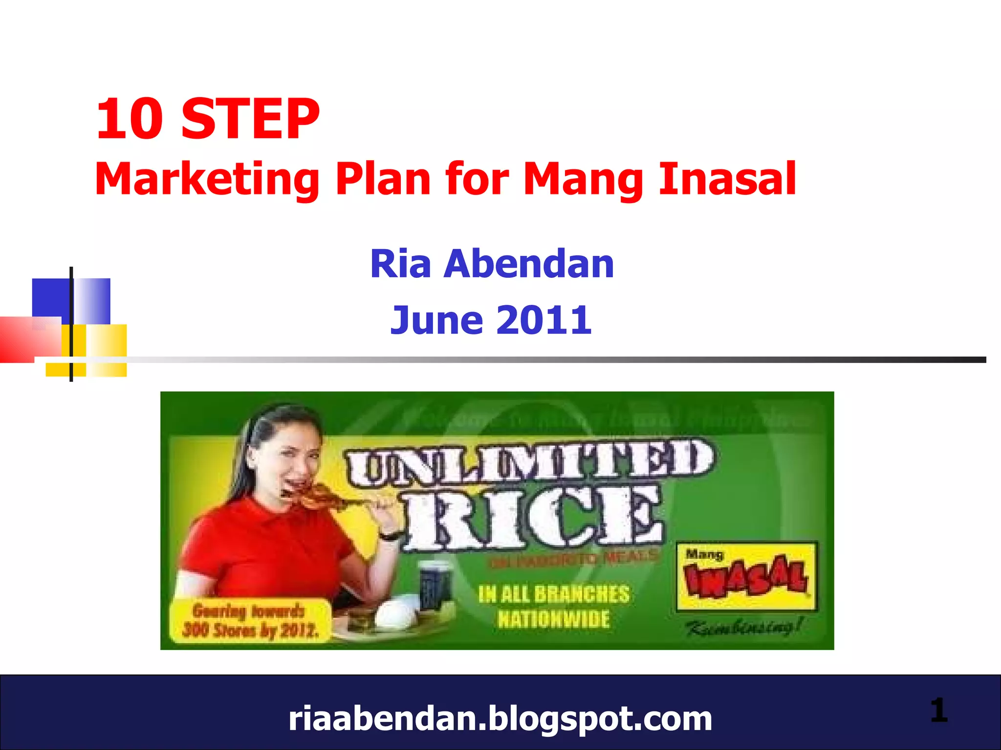 10 step marketing plan for Mang Inasal | PPT