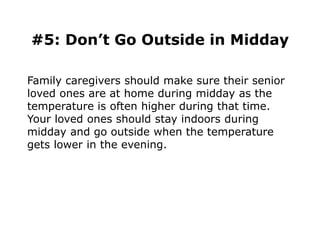Ten Summer Safety Tips for the Elderly When Going Outdoor | Home Care ...