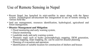 disaster management in Nepal with application of Remote Sensing | PPTX